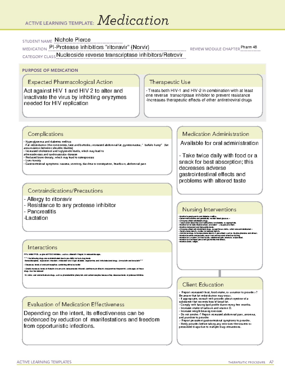 PPI ATI MEDICATION TEMPLATE COMPLETED ATI MEDICATION TEMPLATE FOR ...
