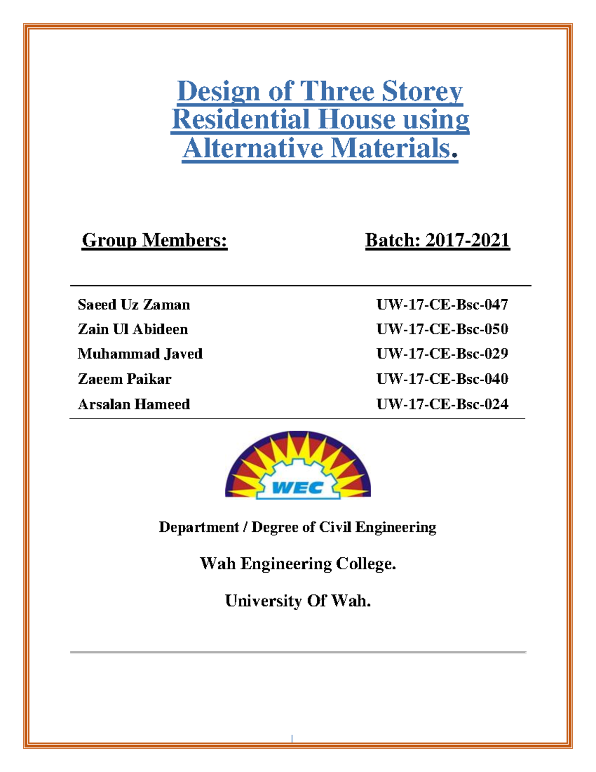 Design of Three Storey Residential House using Alternative Materials ...