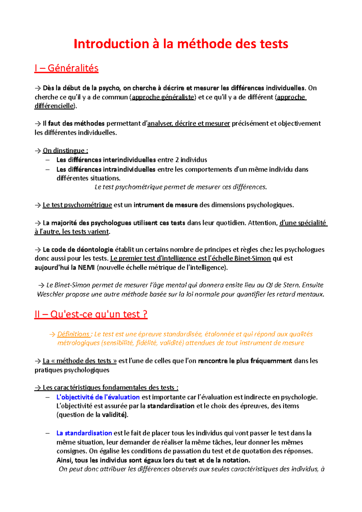 Introduction à la méthode des tests - On cherche ce qu'il y a de commun ...