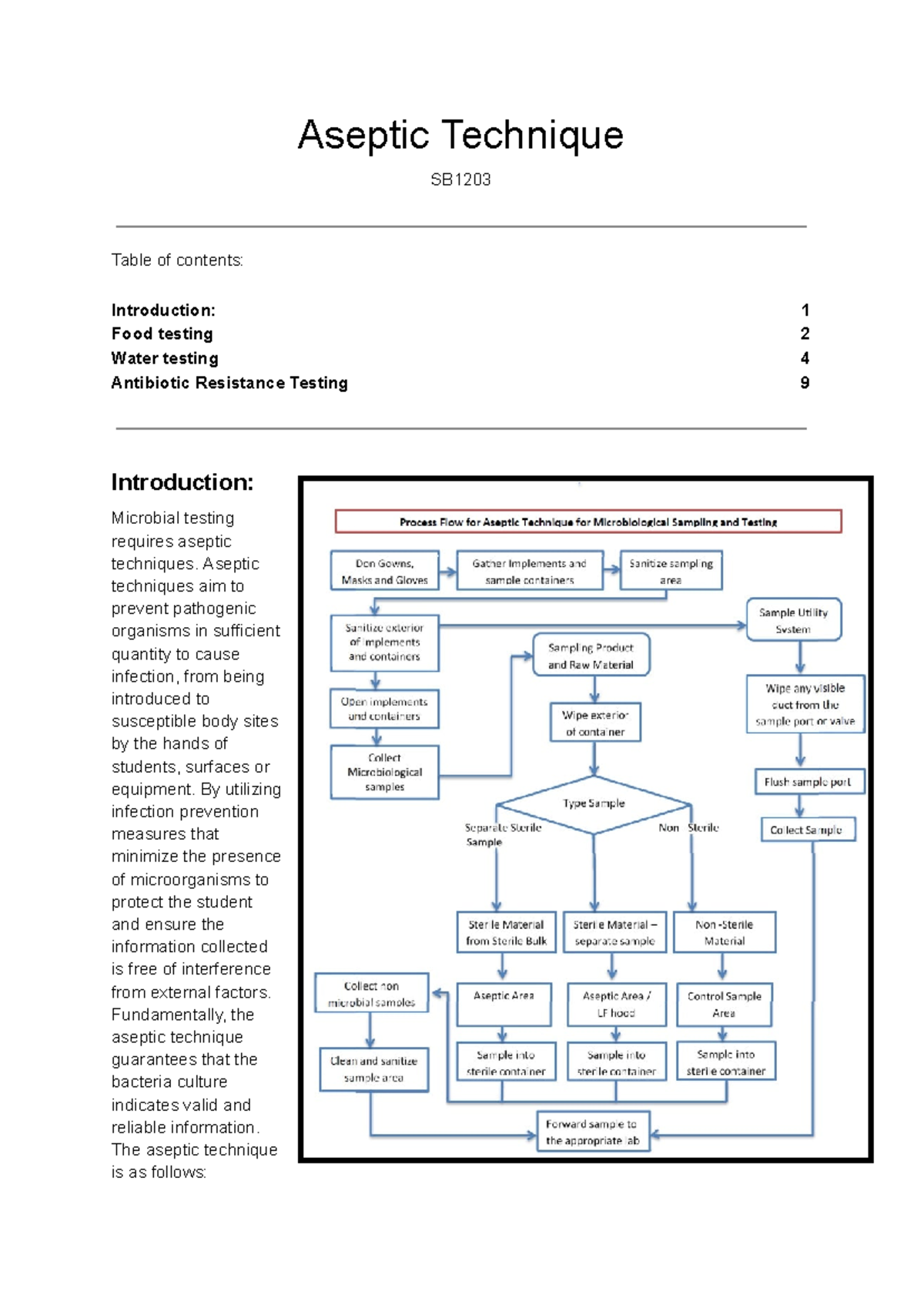 Aseptic technique - Aseptic Technique SB Table of contents ...