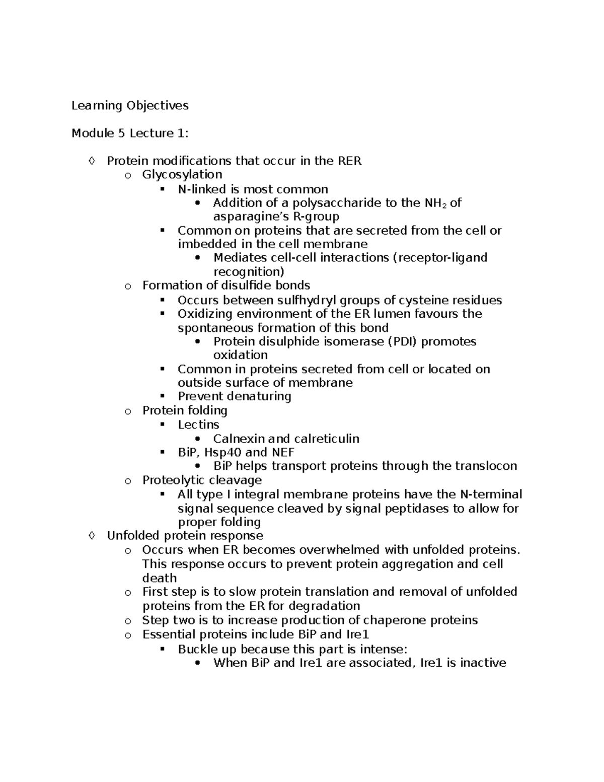 Modules 5-10 Summaries - Learning Objectives Module 5 Lecture 1 ...