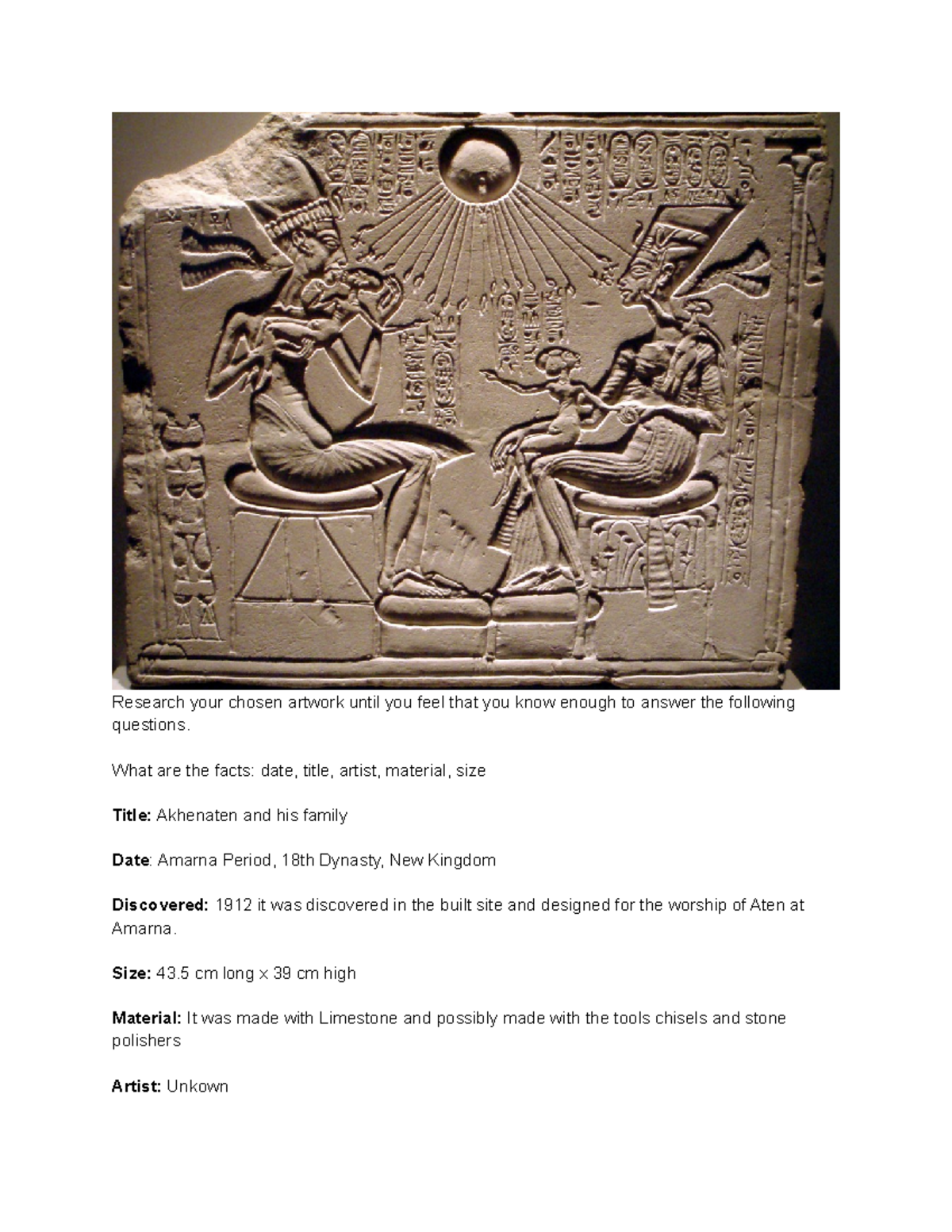 Akhenaten and his family- Research -Lanyia - Research your chosen ...