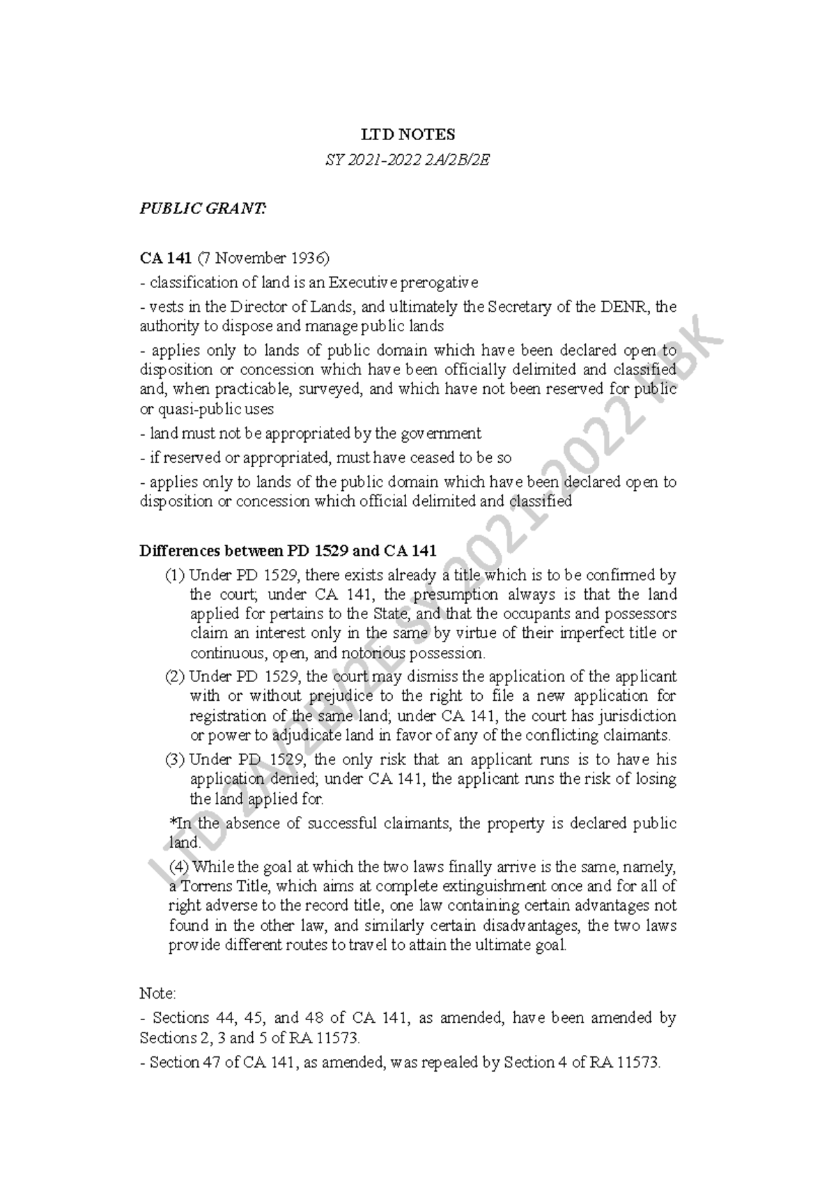 LTD Notes (holiday) - LTD NOTES SY 2021-2022 2A/2B/2E PUBLIC GRANT: CA ...