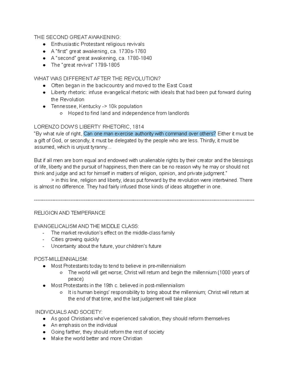Module Three Notes - THE SECOND GREAT AWAKENING: Enthusiastic ...