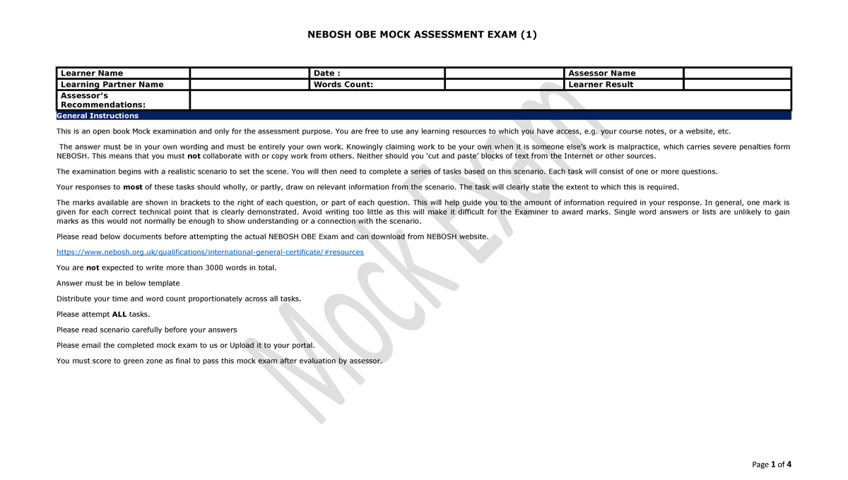 Assessment 1 - Learner Name Date : Assessor Name Learning Partner Name ...
