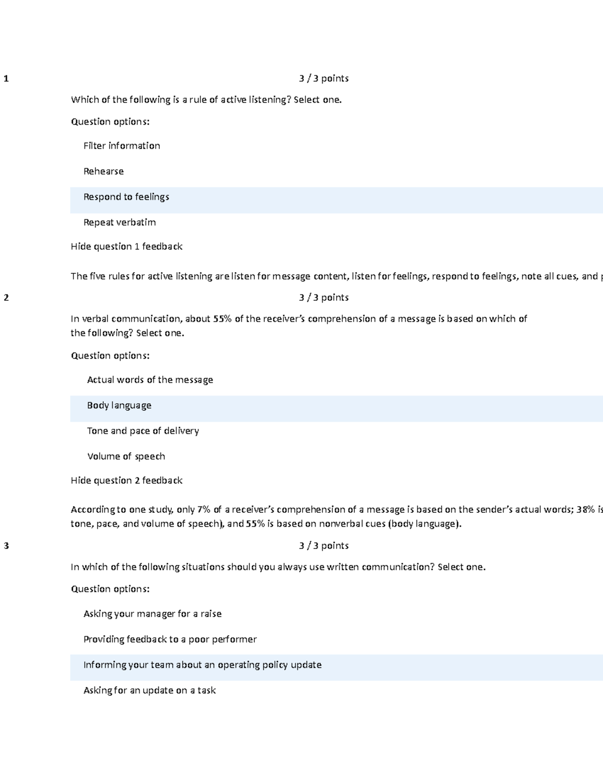MGT 200 5-2 Quiz Module Five Quiz - 3 / 3 points Which of the following ...