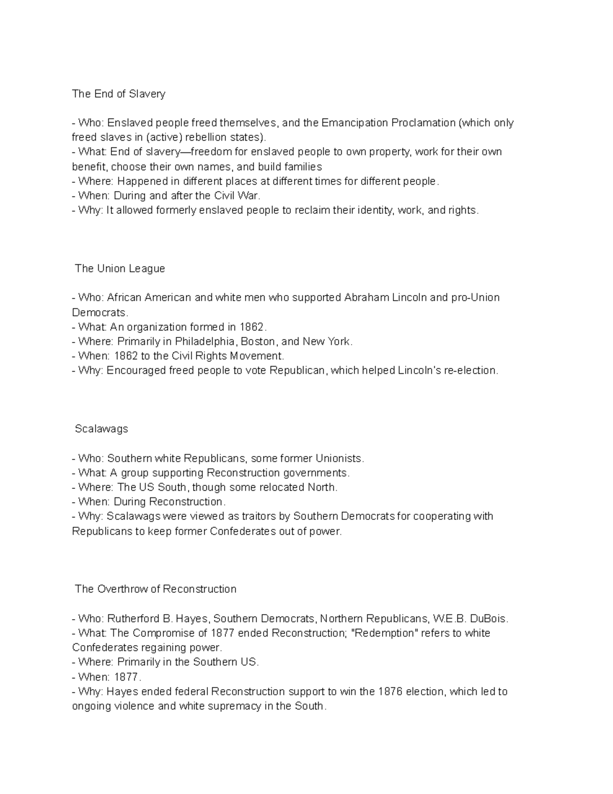 The End of Slavery - Just Practice - The End of Slavery Who: Enslaved ...