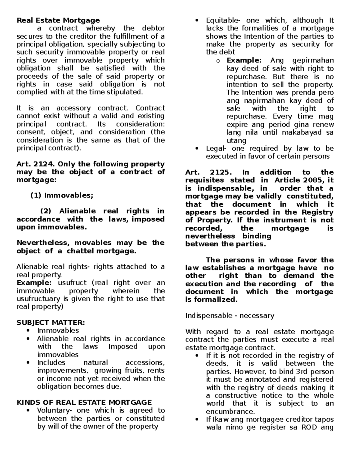 Real-Estate-Mortgage 1ST SEM LAW STUDY MATERIALS - Real Estate Mortgage ...