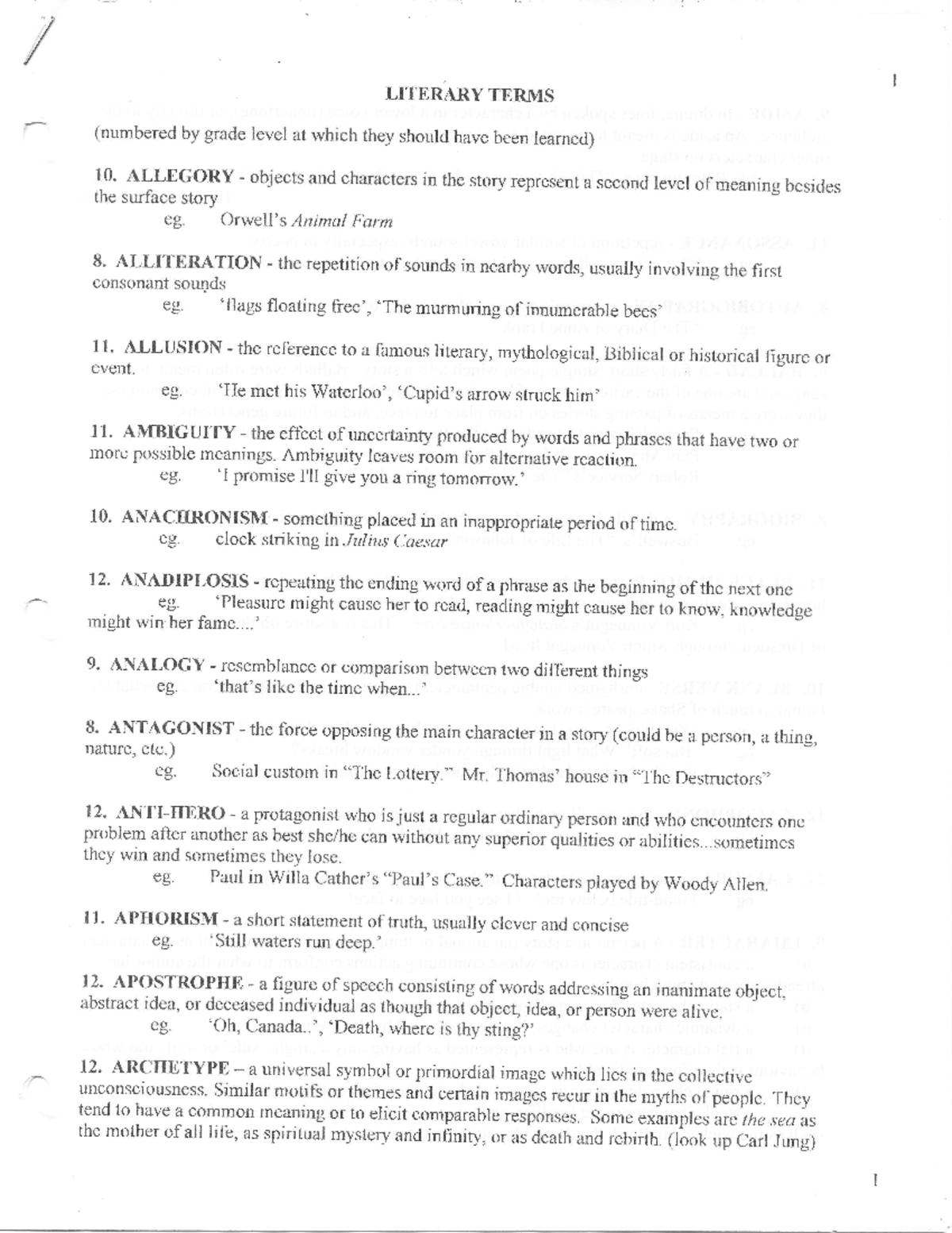 Literary-terms - Literary-terms exam notes - ####### LITERARY TERMS ...