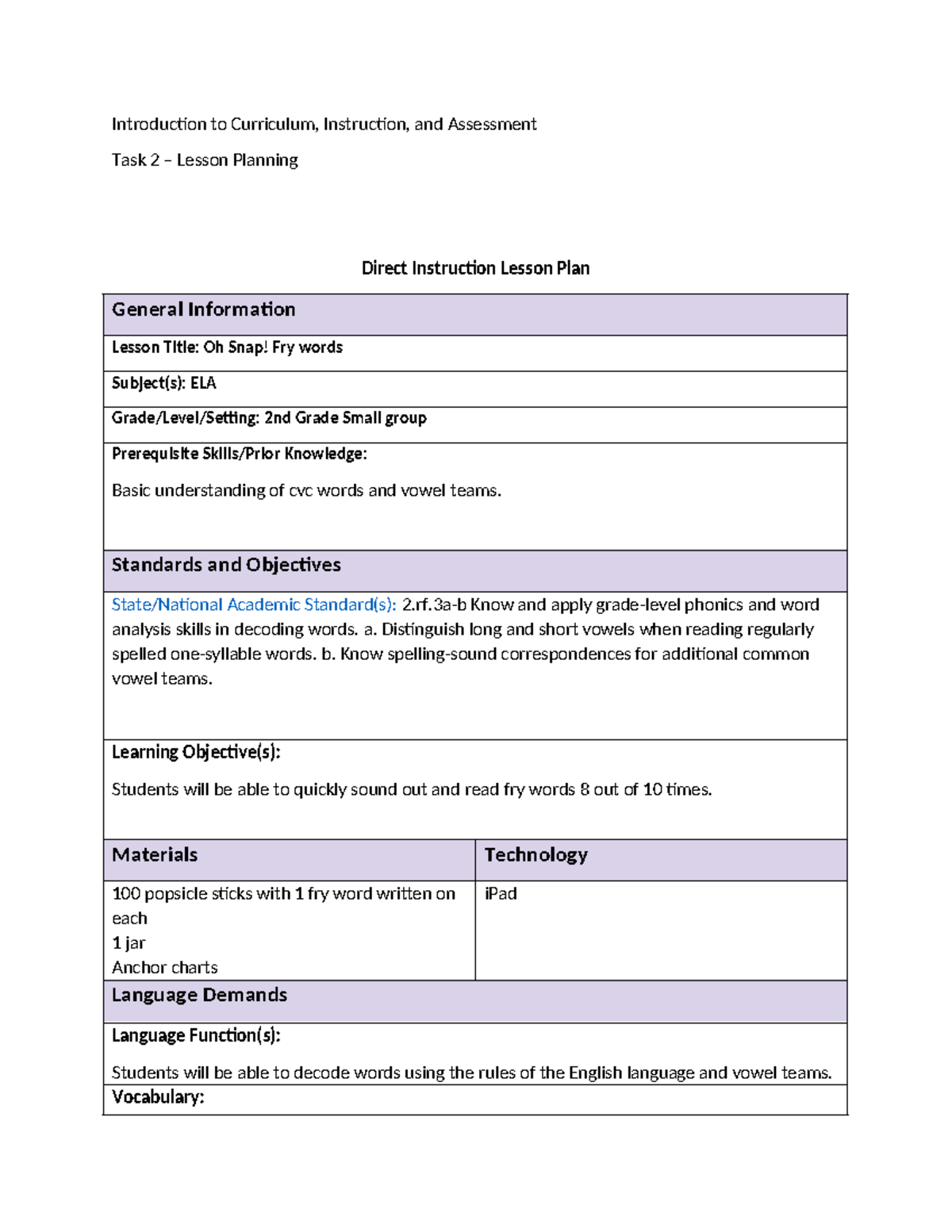 D091 done done - Introduction to Curriculum, Instruction, and ...