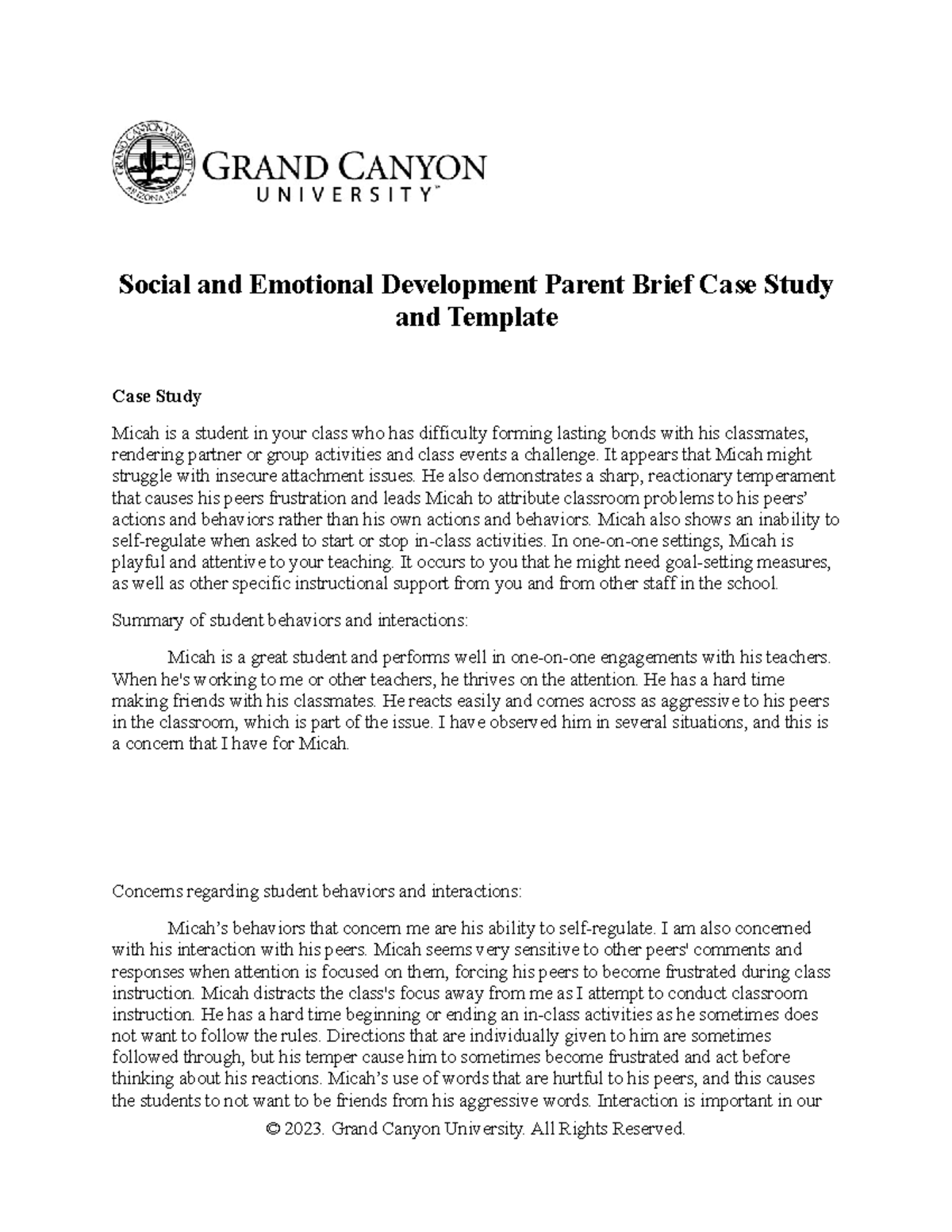 EDU-354-T4-Case Study and Template- Regina White - Social and Emotional ...