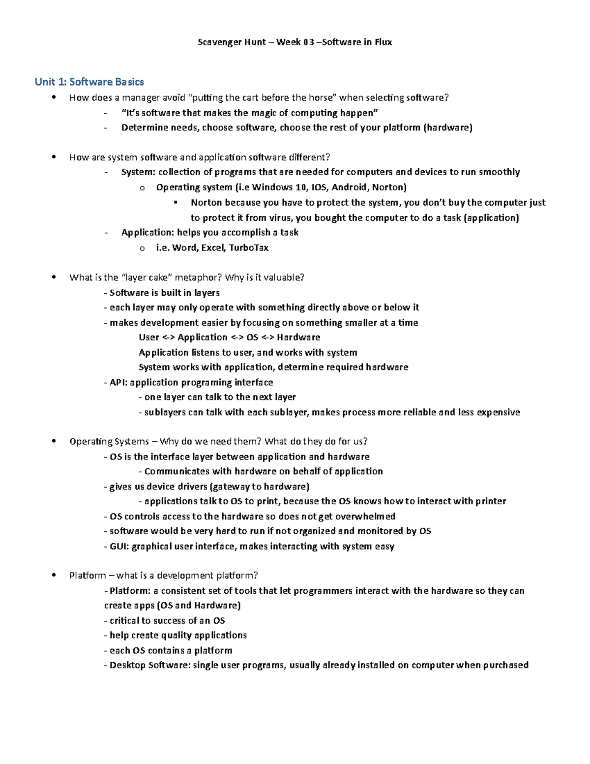 Scavenger Hunt 03-Software in Flux - Scavenger Hunt – Week 03 –Software ...