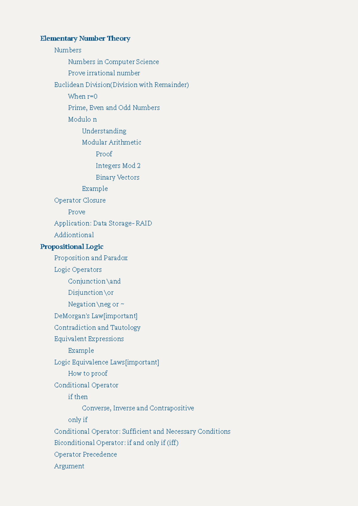 Full Notes - Elementary Number Theory Numbers Numbers in Computer ...