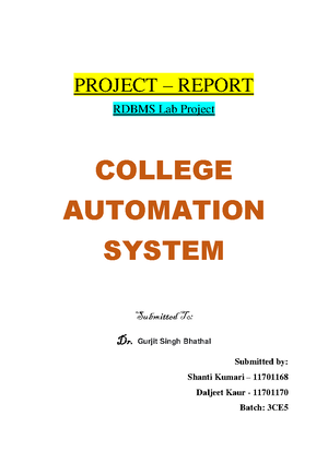 DBMS Project report- Inventory Management System - “Inventory Management System” Submitted as ...