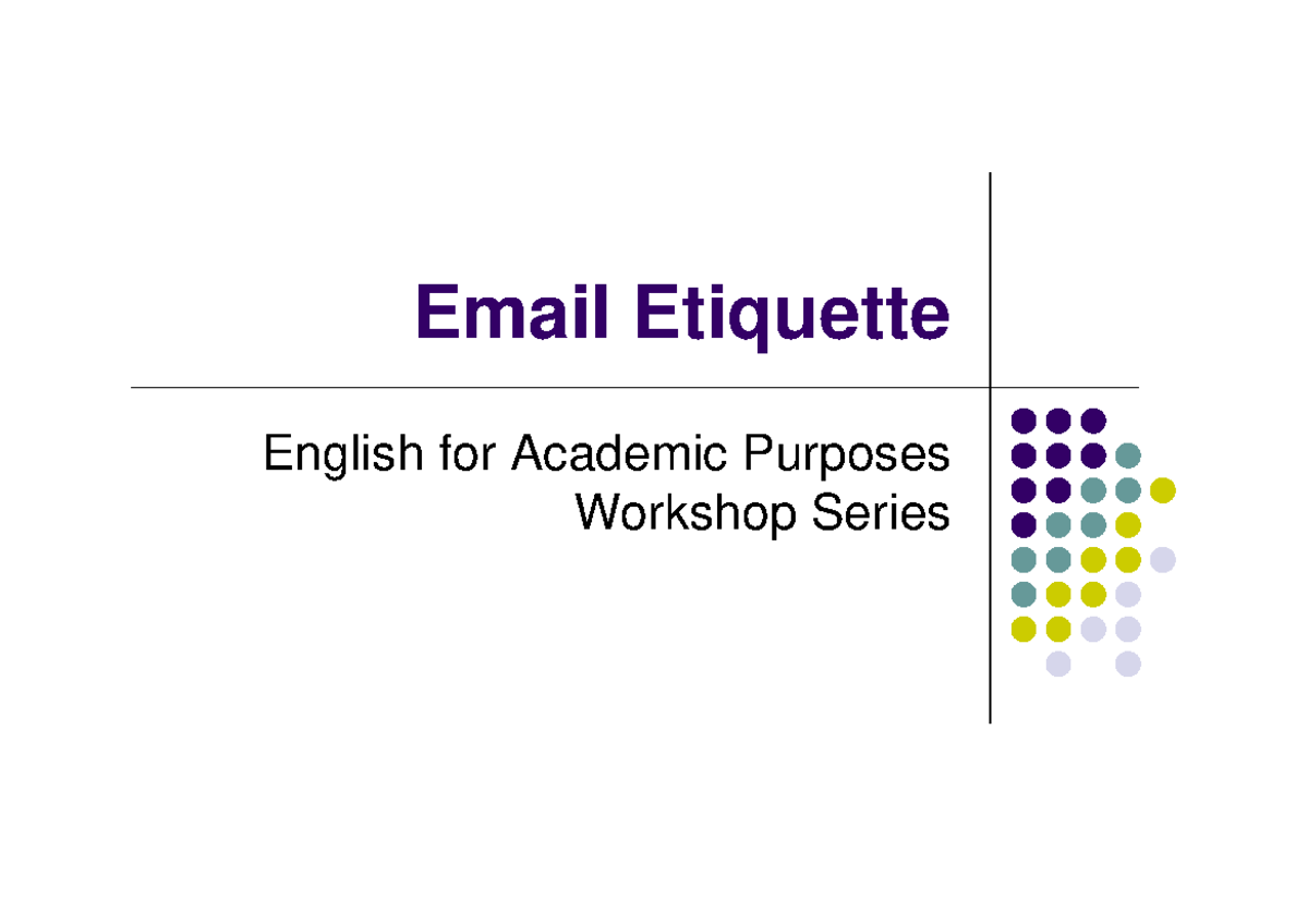 Email Etiquette Power Point Slides - Email Etiquette English for ...