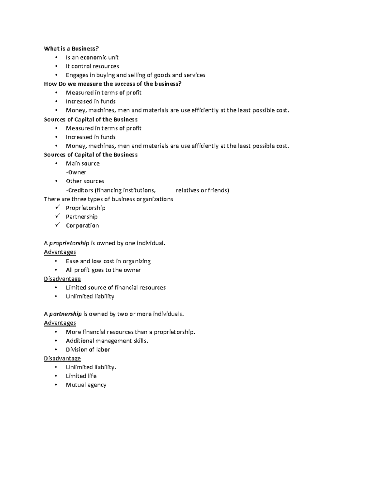 Ch a pter-1- Fun a c - handout - What is a Business? - Is an economic ...