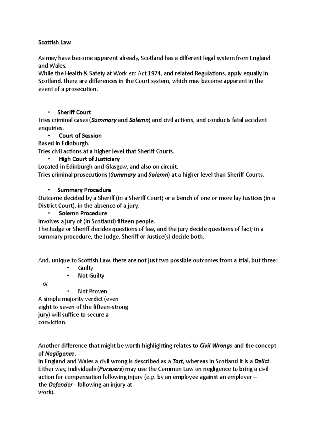 81 Scottish Law - Scottish Law As may have become apparent already ...