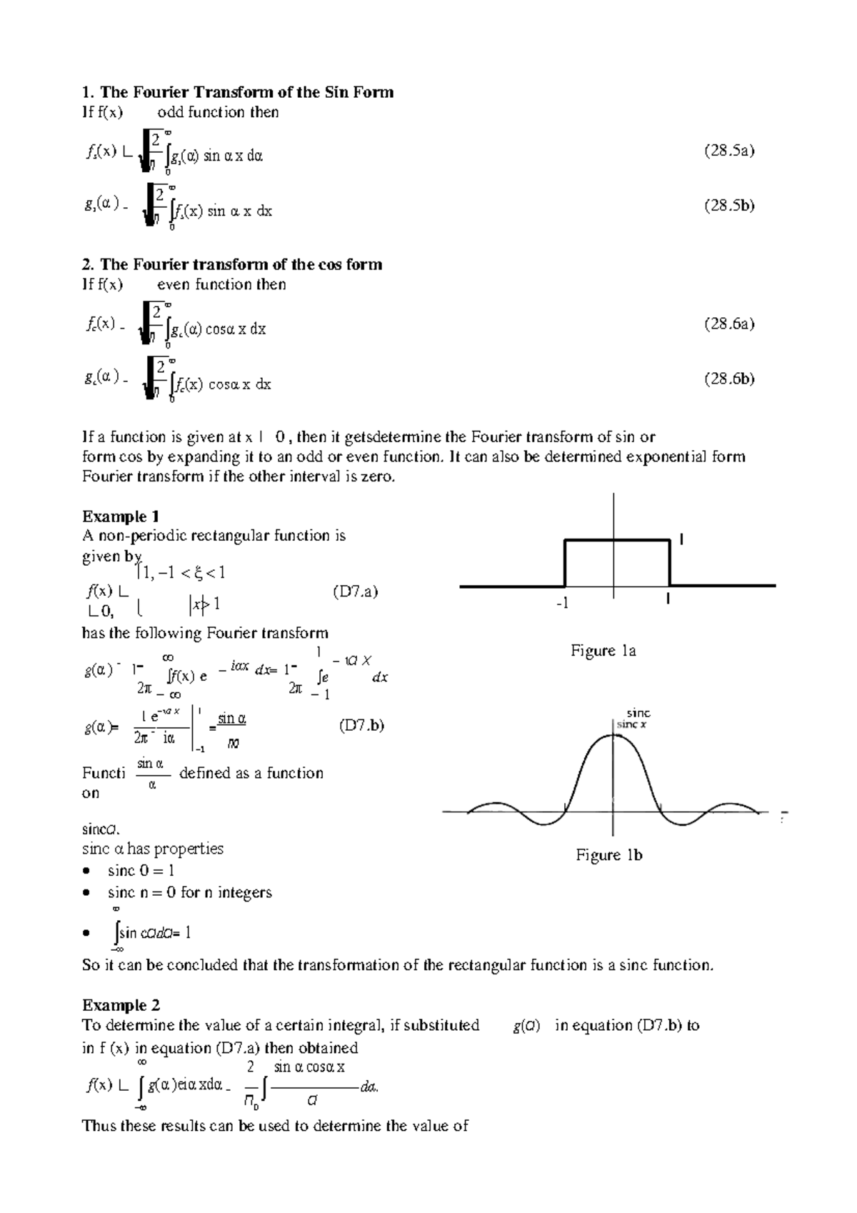 Laplace Transform-4 - The Fourier Transform of the Sin Form If f(x) odd function then - Studocu