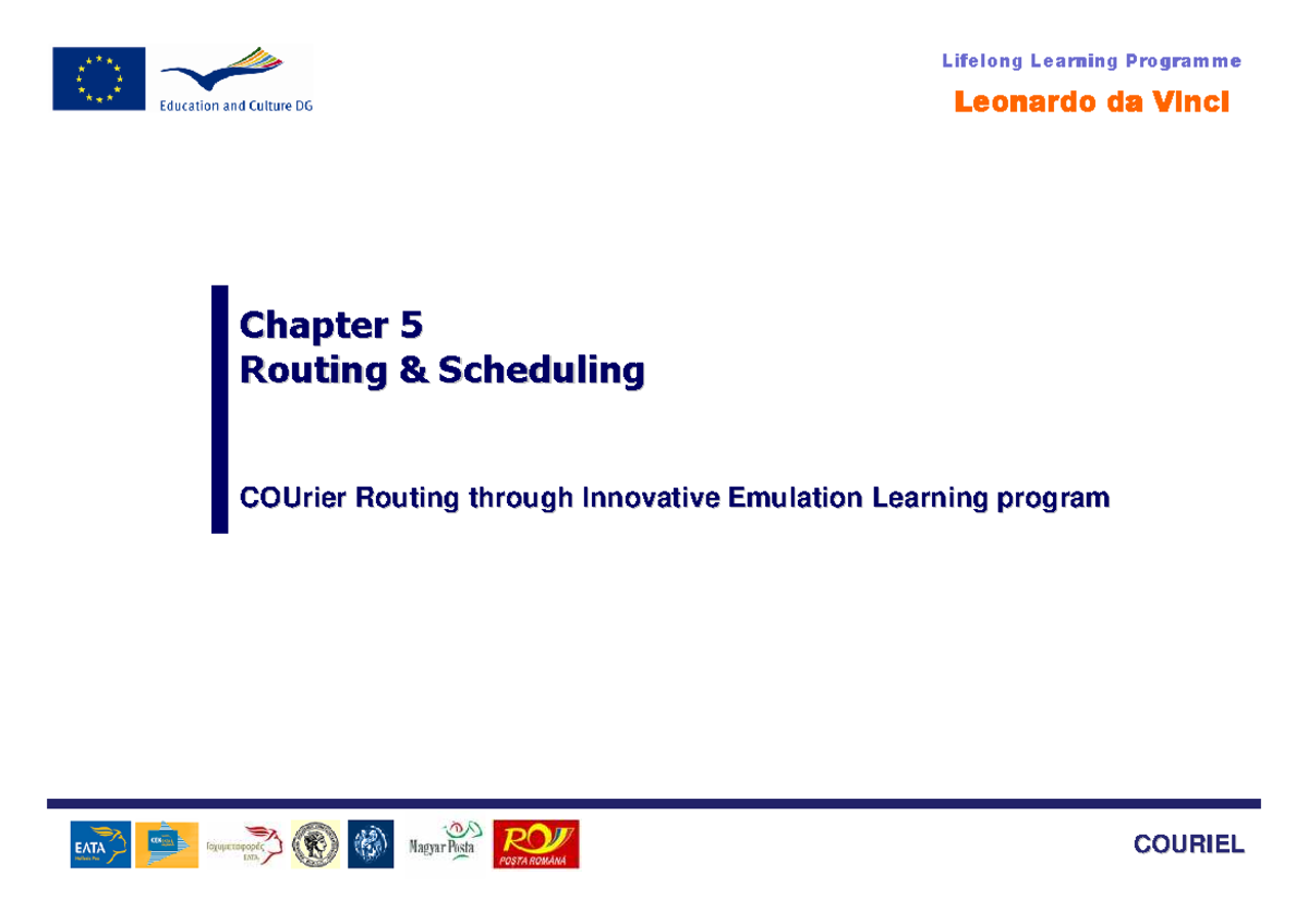 routing and scheduling - COURIELCOURIEL - Studocu