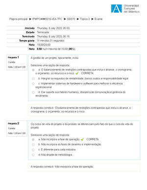 DD073 CASO Prático Acompanhamento E Controle DO Projeto - DD 073 ...