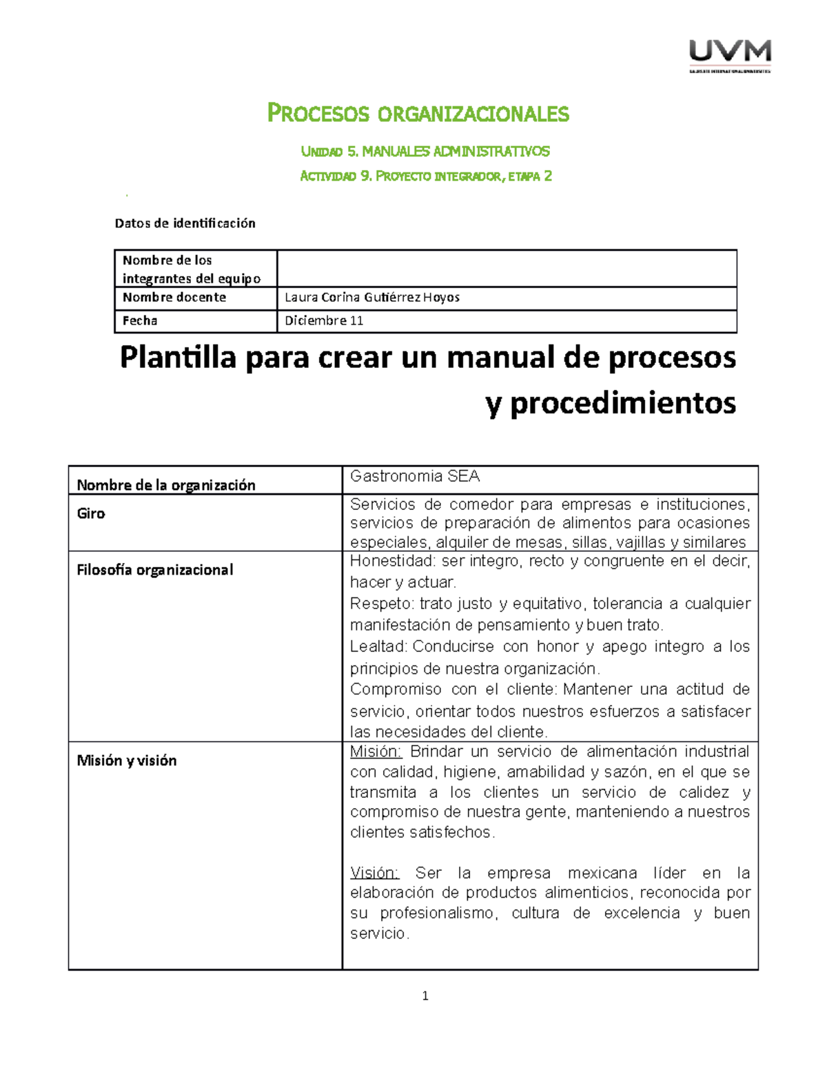 U5 Plantilla para crear manual de procesos y procedimientos 100328 ...