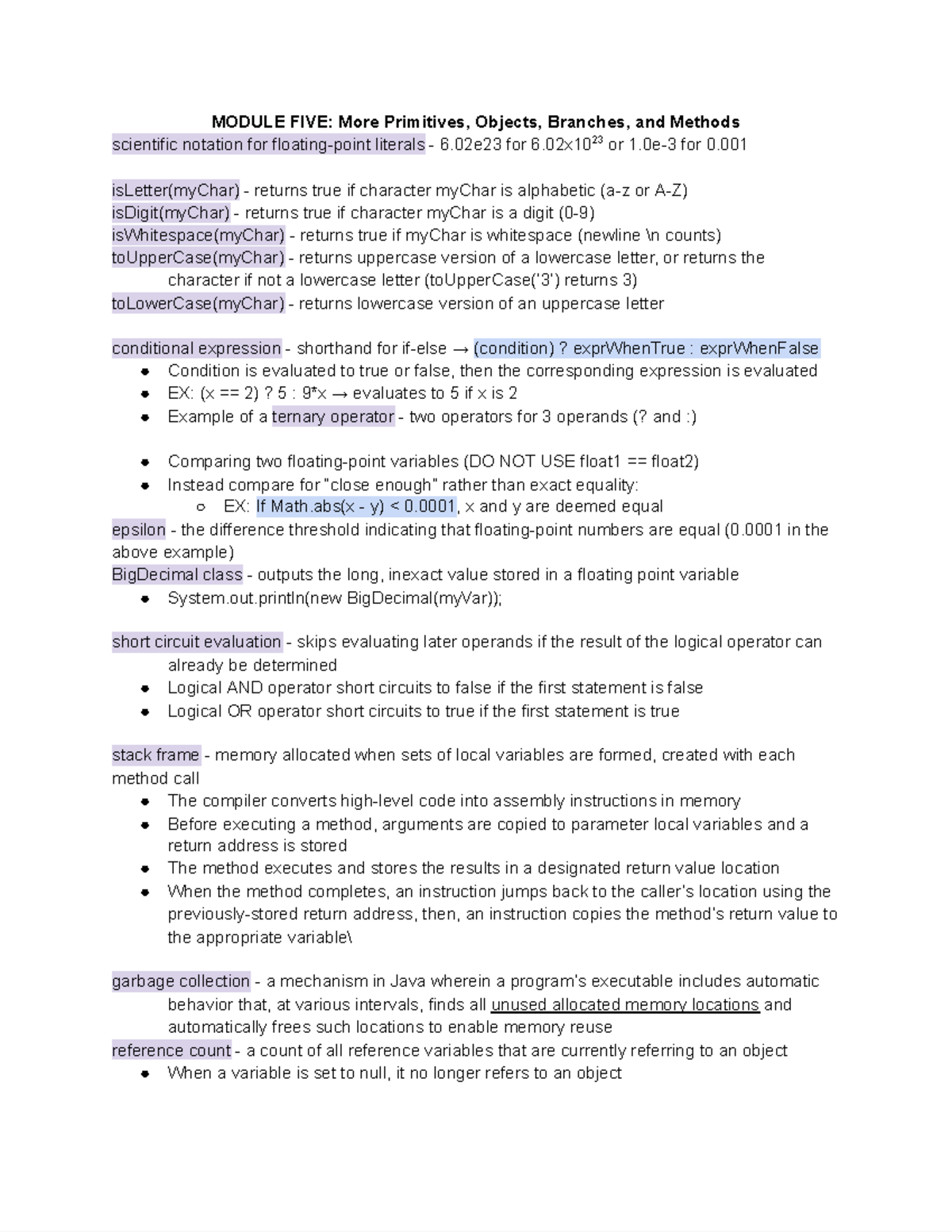 CS 200 Programming 1 [JAVA] Modules 5-6 - MODULE FIVE: More Primitives ...