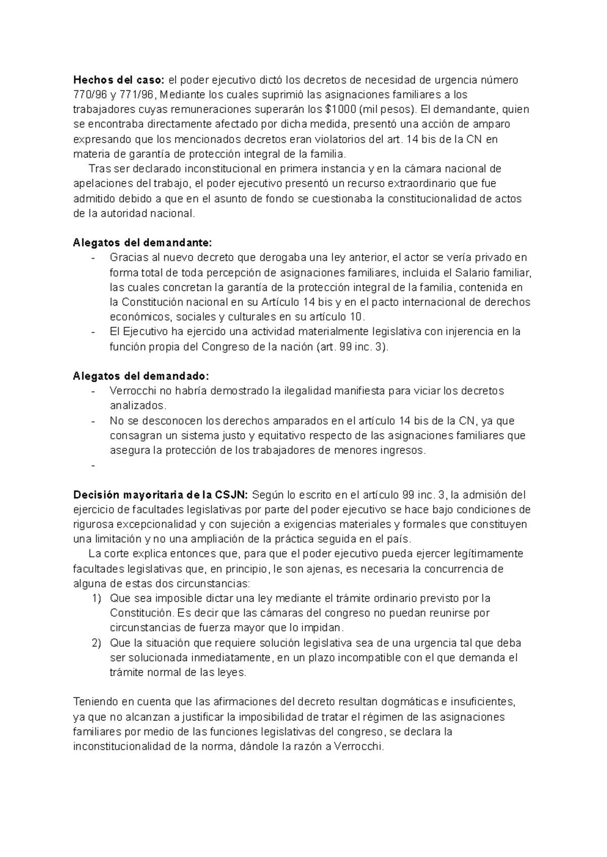 Fallo Verrocchi - fbgh - Hechos del caso: el poder ejecutivo dictó los ...
