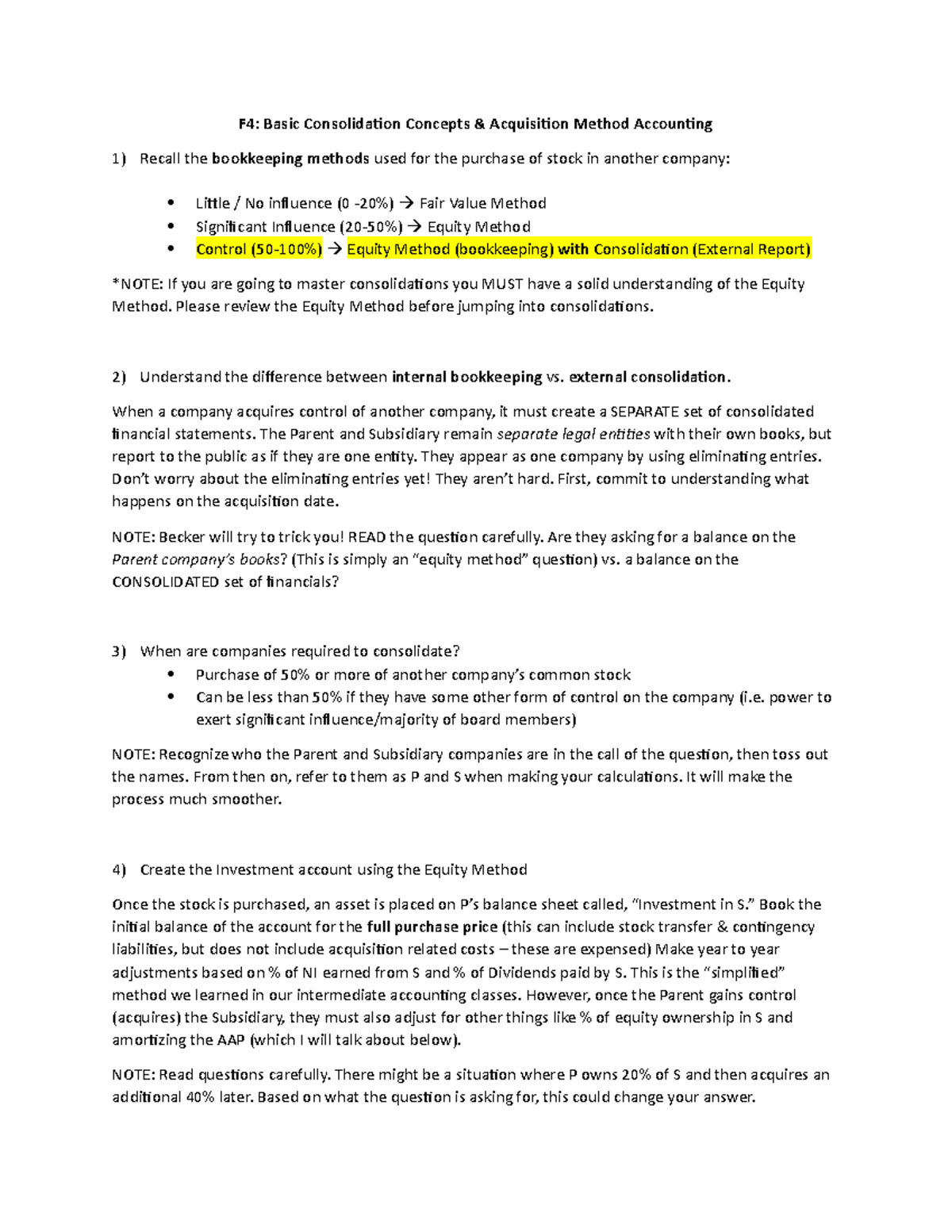Consolidations - For CPA candidates to supplement with full prep course ...