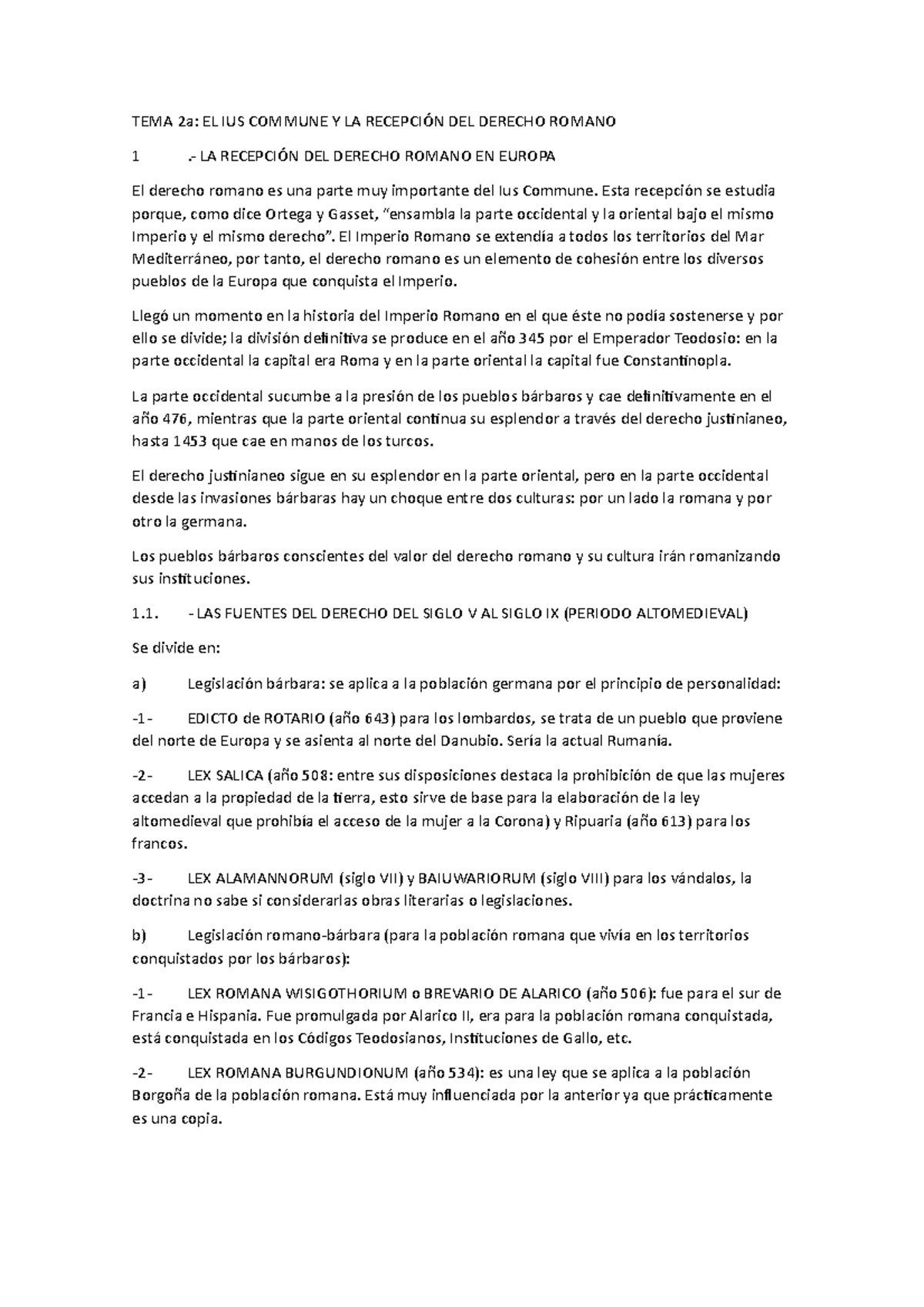 Tema 2 - apuntes de derecho comun europeo de Rafael - TEMA 2a: EL IUS ...