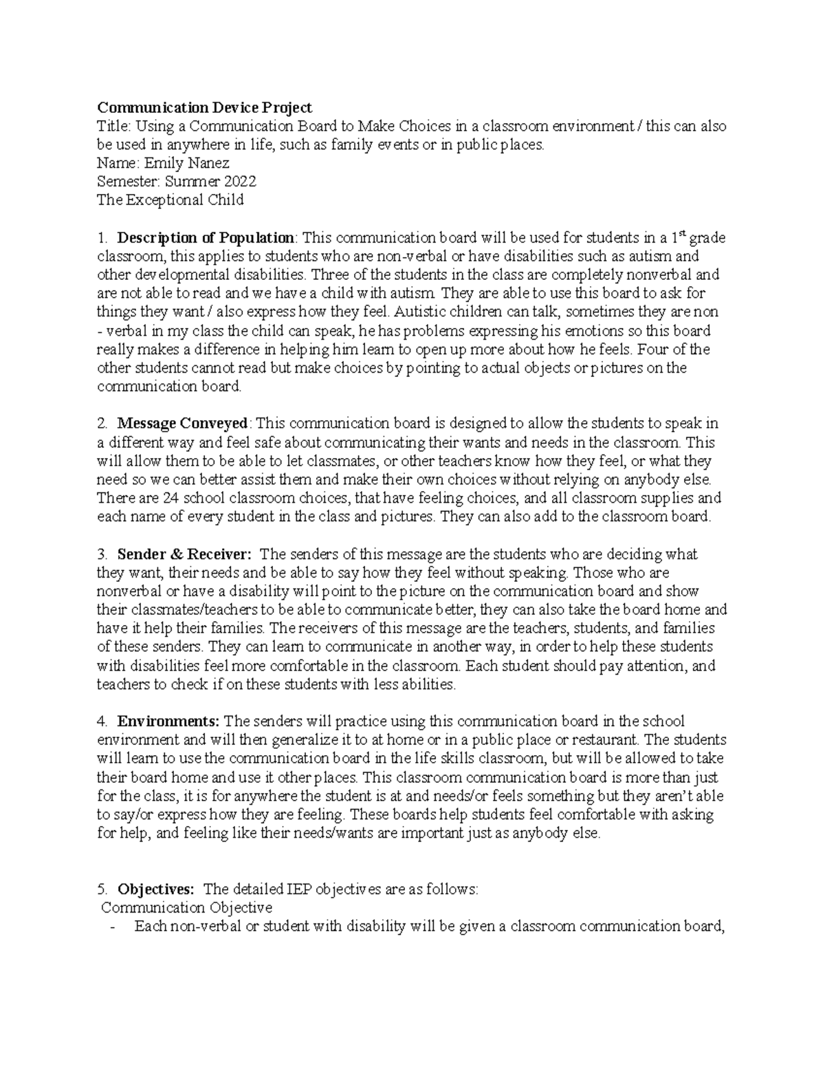 Communication Device Project - Communication Device Project Title ...