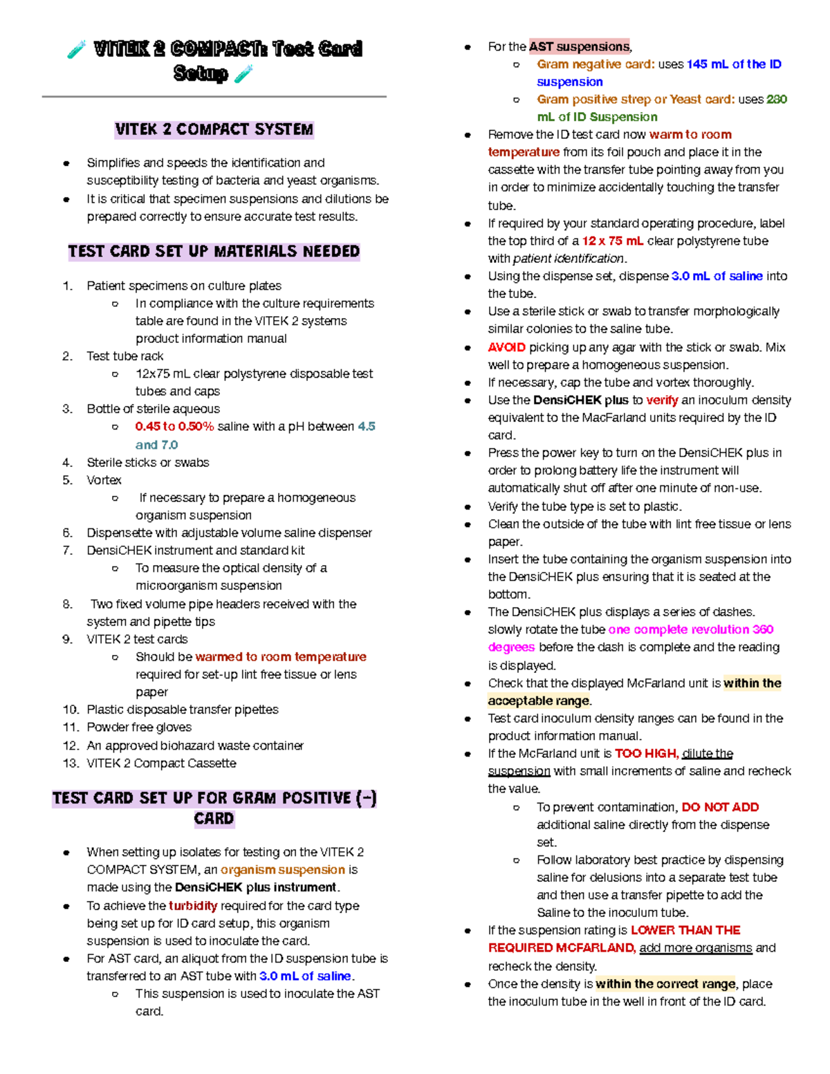 Vitek 2 Compact Test Card Setup - 🧪 VITEK 2 COMPACT: Test Card Setup ...