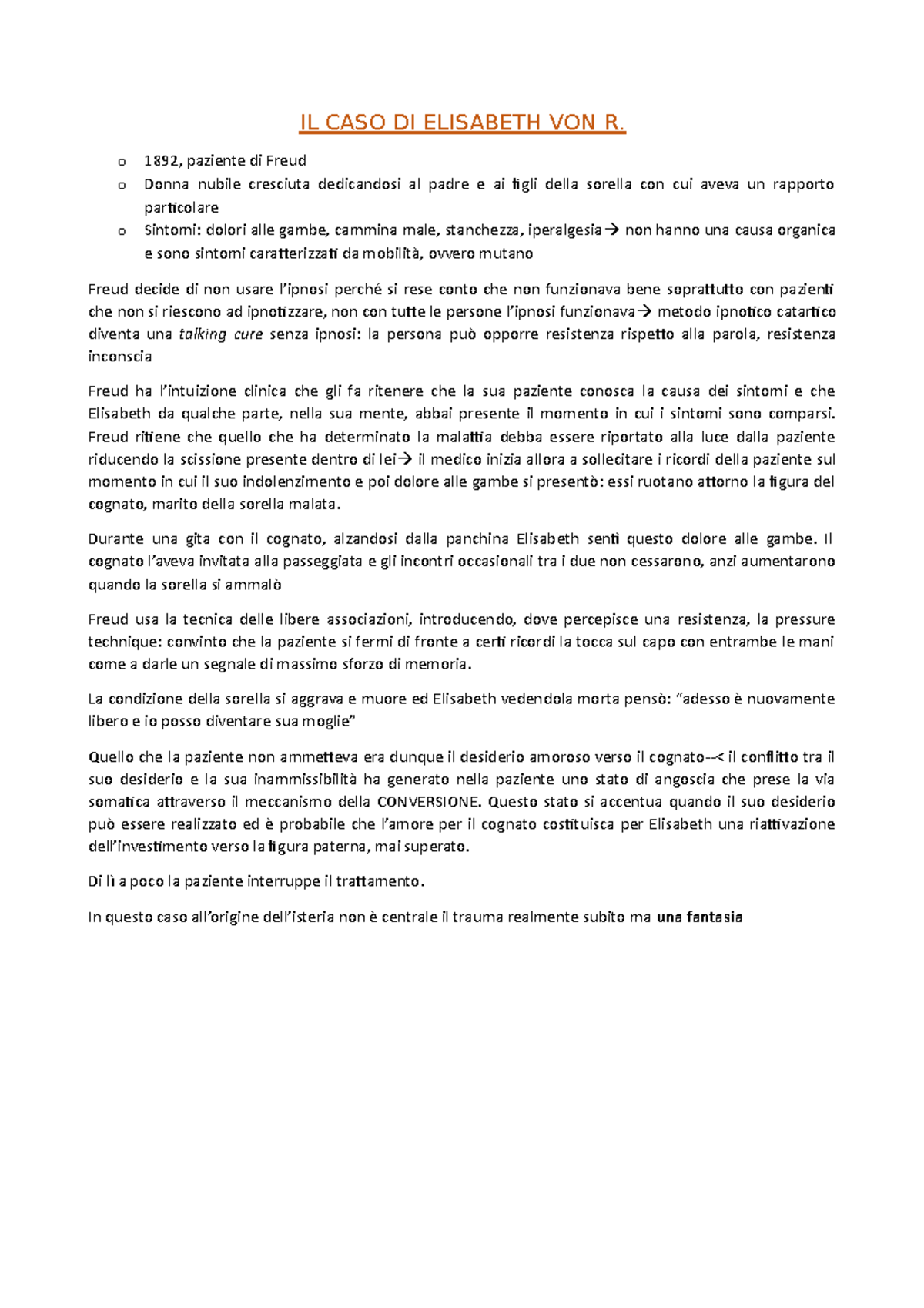 IL CASO DI Elisabeth VON R - IL CASO DI ELISABETH VON R. o 1892 ...