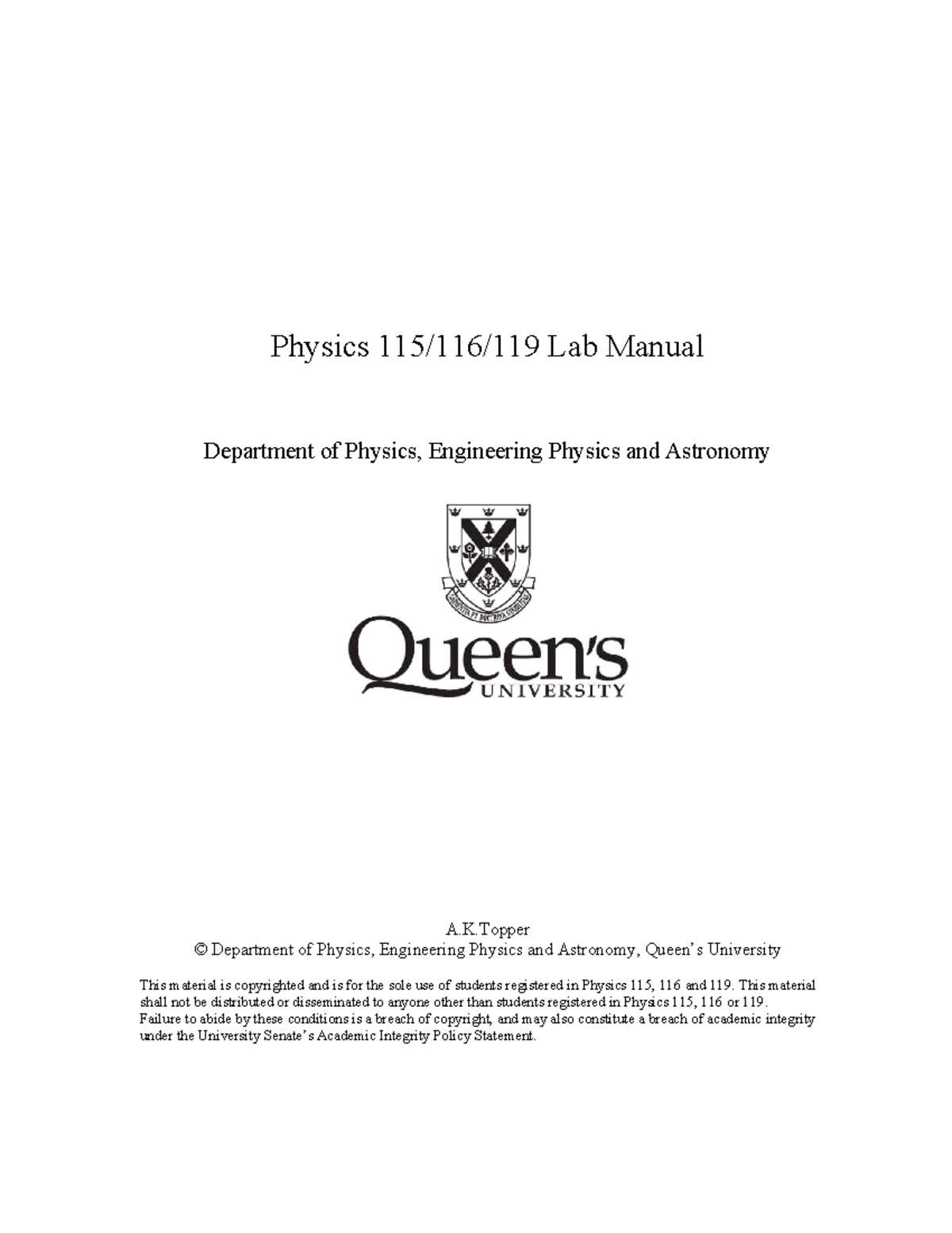Phys 115,6,9 Lab Manual intro - Physics 115/116/119 Lab Manual ...