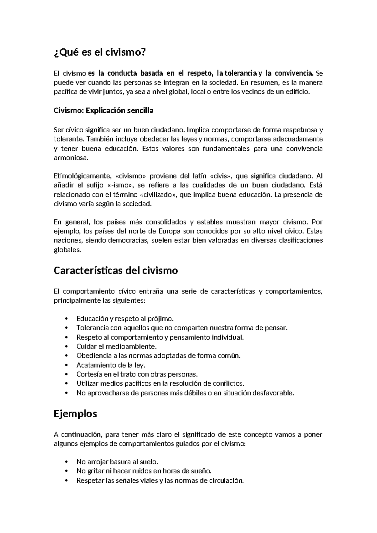 El civismo - compartir con estudiantes - ¿Qué es el civismo? El civismo ...