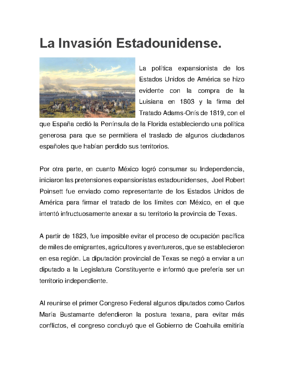 La Invasión Estadounidense - La política expansionista de los Estados Unidos de América se hizo ...