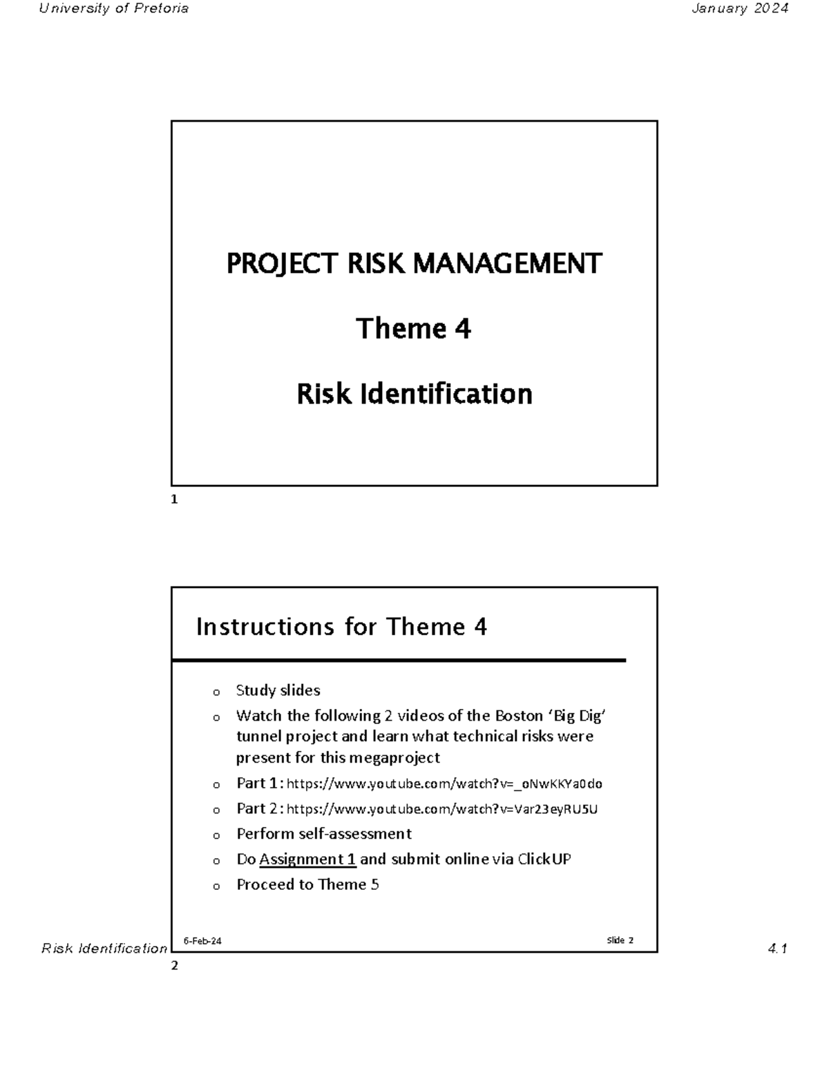 Prm-24 4 Identification - Risk Identification 4. PROJECT RISK ...