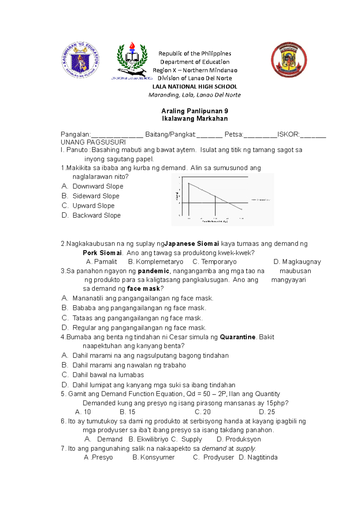 Summative-Test AP - Republic of the Philippines Department of Education ...