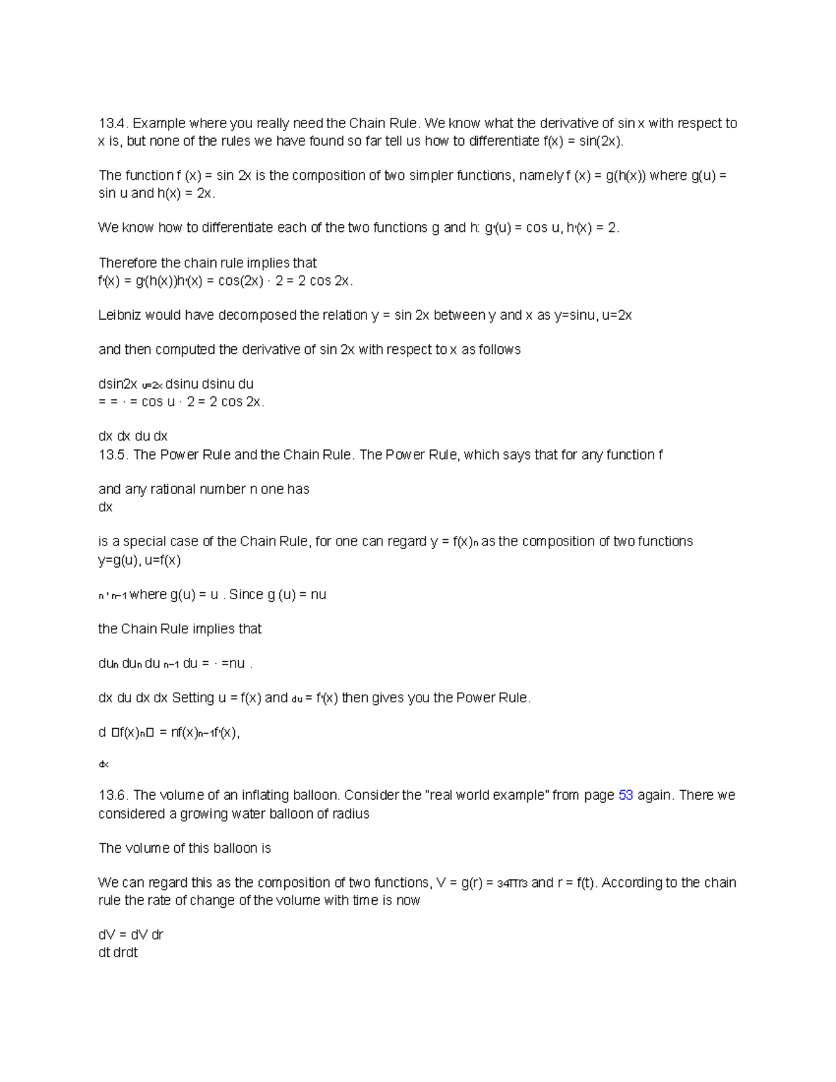 Calc notes - Example where you really need the Chain Rule. We know what ...