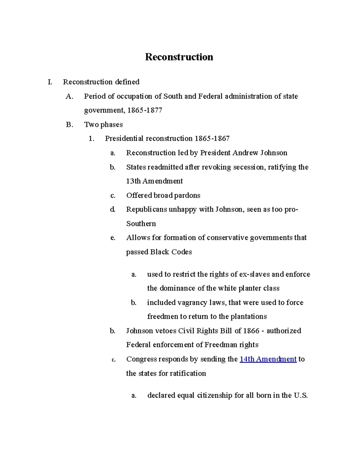 Reconstruction - An examination of the colonial world of the Americas ...