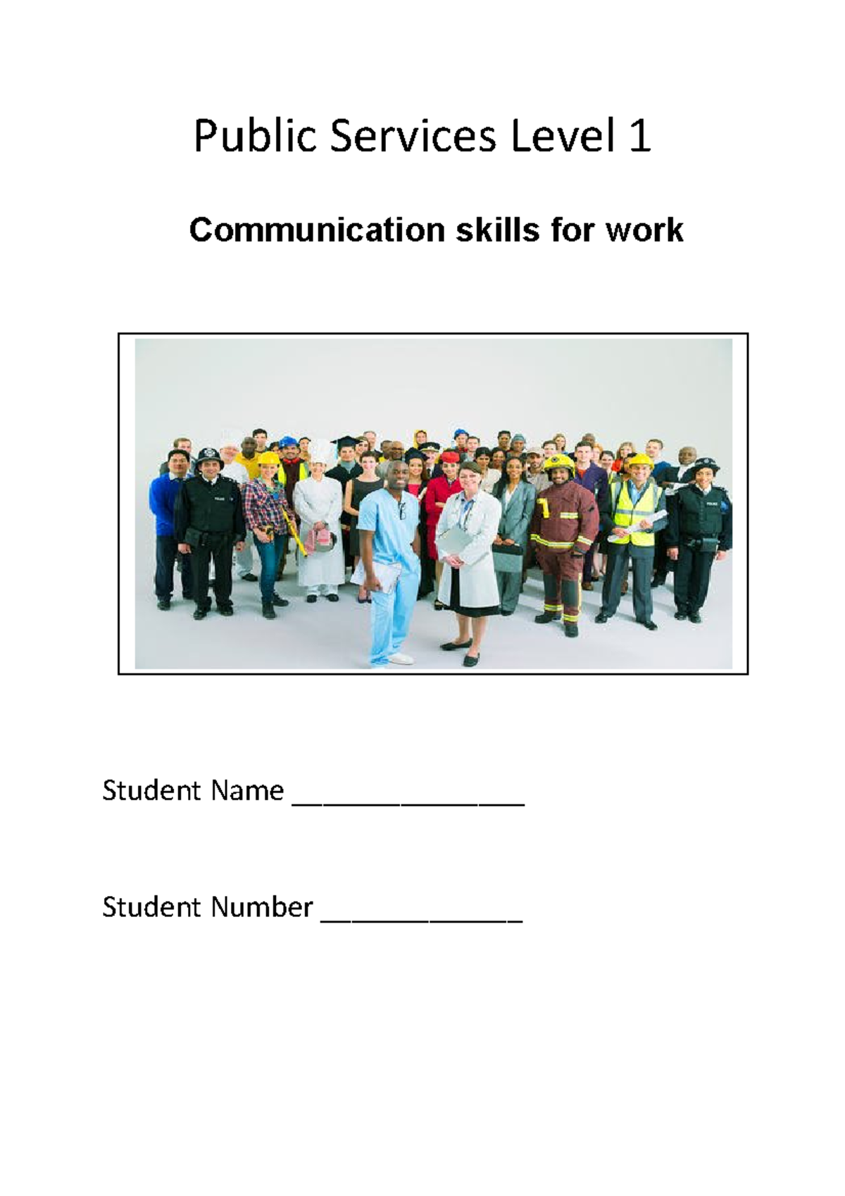 Communication skills for work - Workbook - Public Services Level 1 ...
