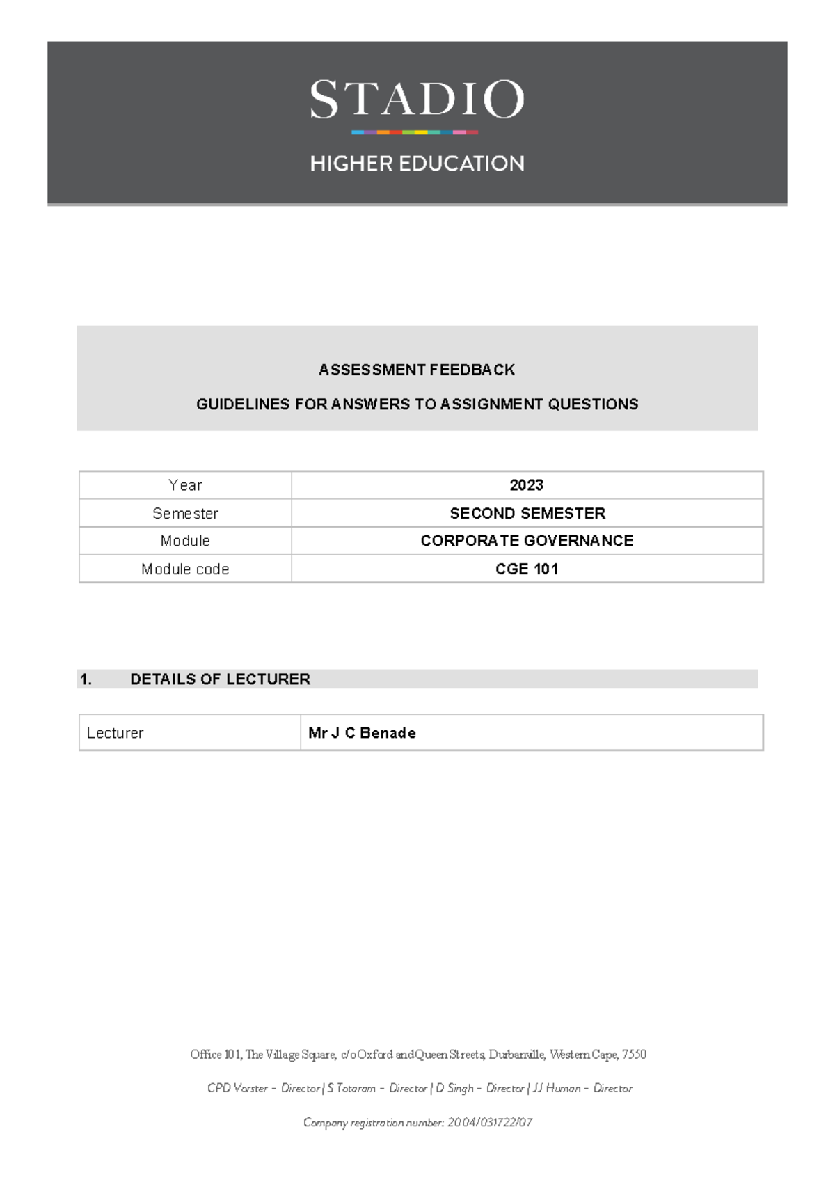 CGE101 2023 02 AF - Assignment tutotial - Office 101, The Village ...