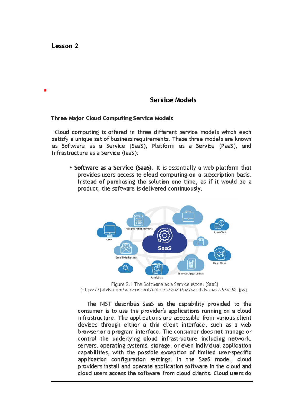 Service Models - Lesson 2 Service Models Three Major Cloud Computing Service Models Cloud - Studocu