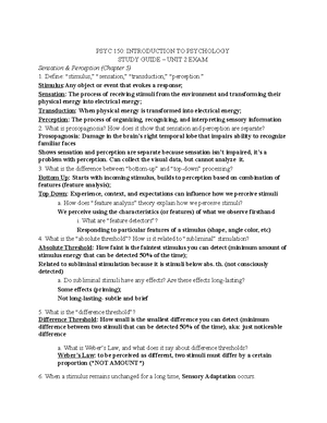 Psych Exam 3 Study Guide - PSYC 150: INTRODUCTION TO PSYCHOLOGY STUDY GUIDE – UNIT 3 EXAM ...