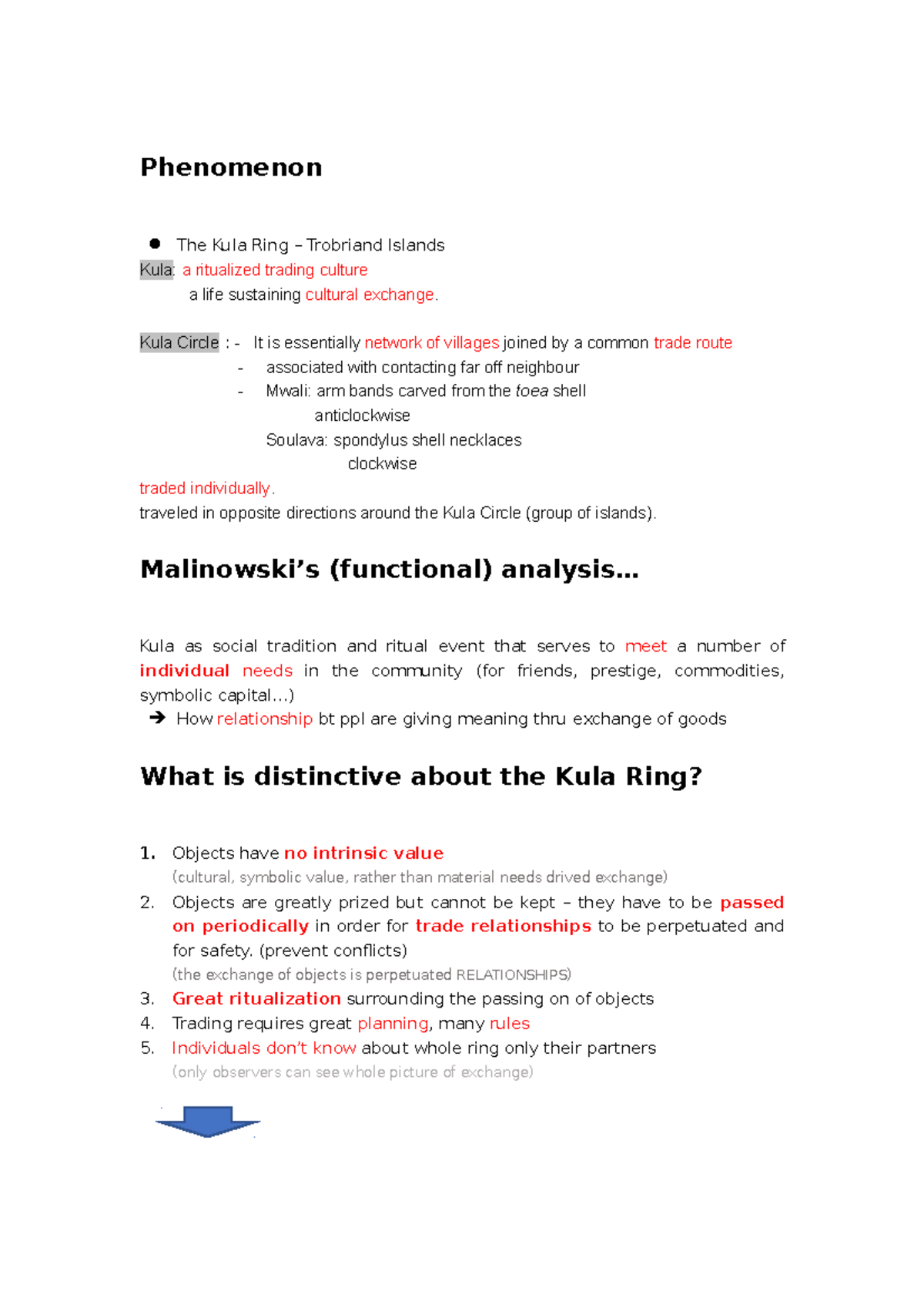 5 gifts - Lecture notes 5 - Phenomenon The Kula Ring – Trobriand ...