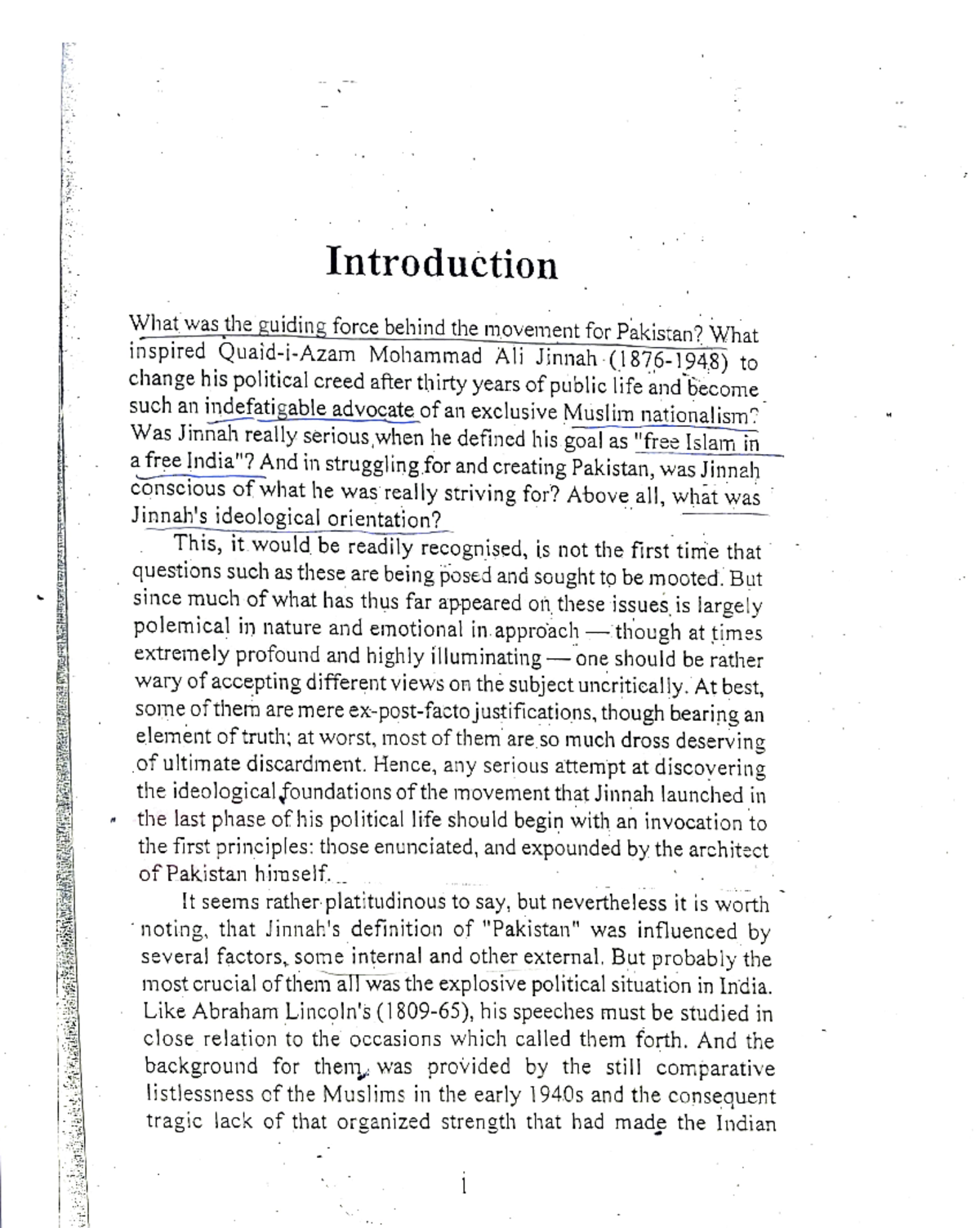 Jinnah s Vision Of Pakistan Islamiyat Studocu