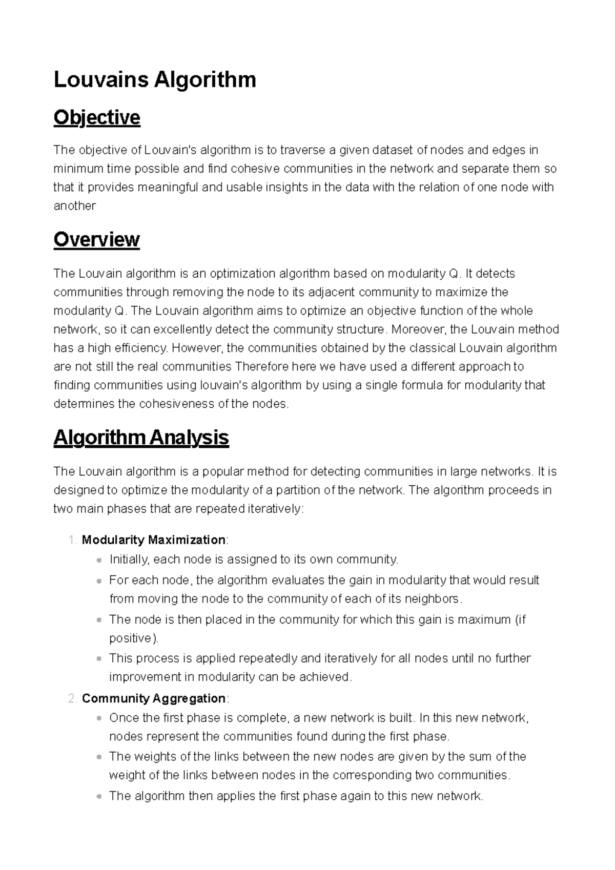 Louvains Algorithm It Detects Communities Through Removing The Node To Its Adjacent Community 8863
