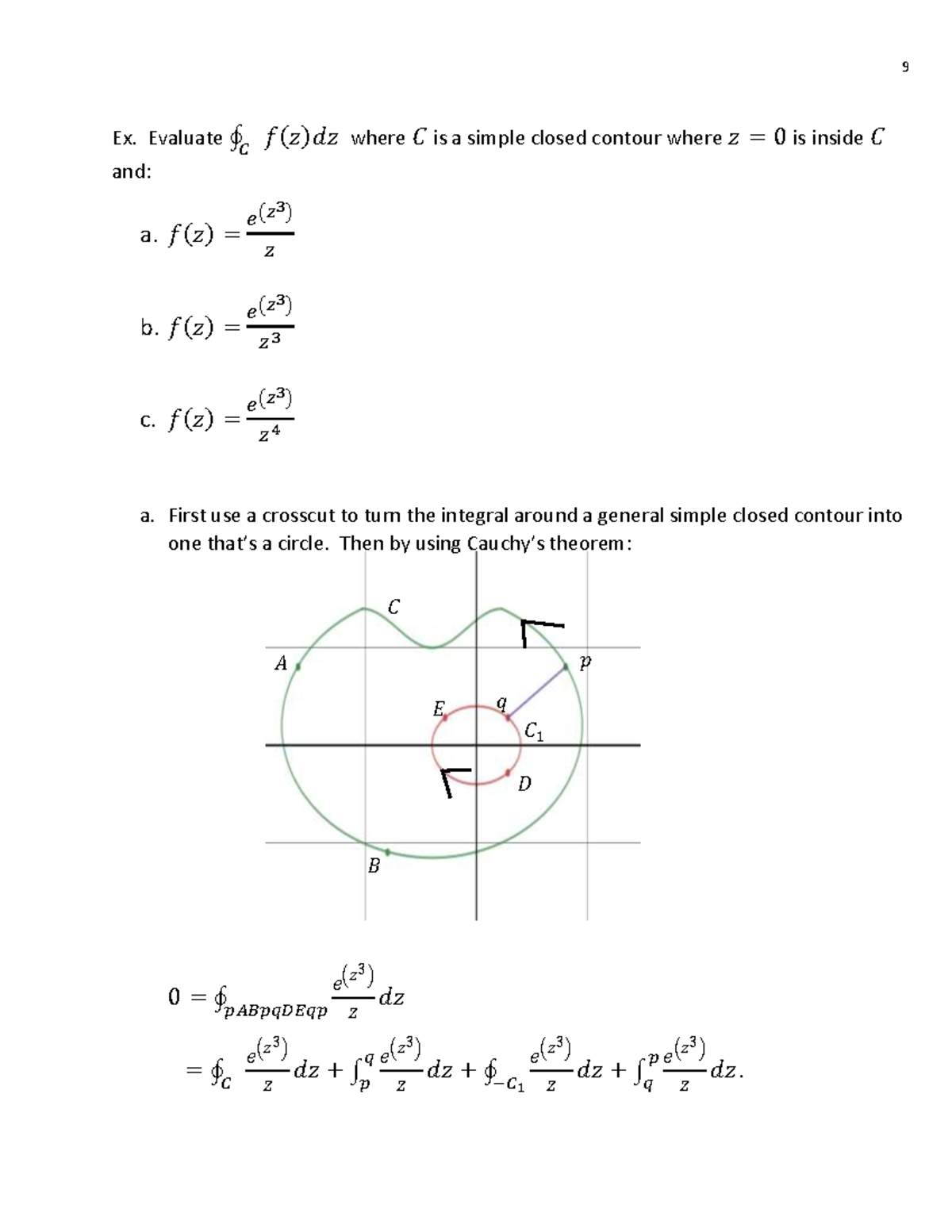 Couchy ii - Complex Analysis - Ex. Evaluate ∮ 𝑓(𝑧)𝑑𝑧 ####### 𝐶 where 𝐶 ...