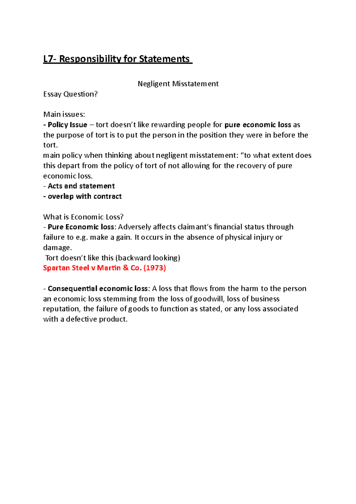 Responsibility for Statements - L7- Responsibility for Statements ...