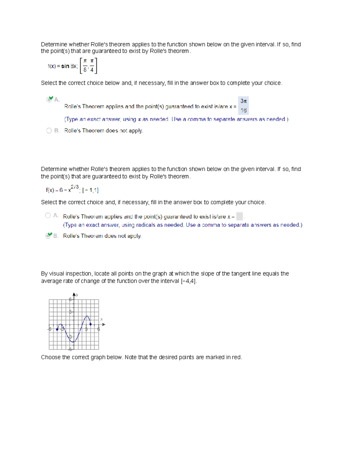HW Section 14 - Teach by Prof.Weidong-Chen - Determine whether Rolle's theorem applies to the ...