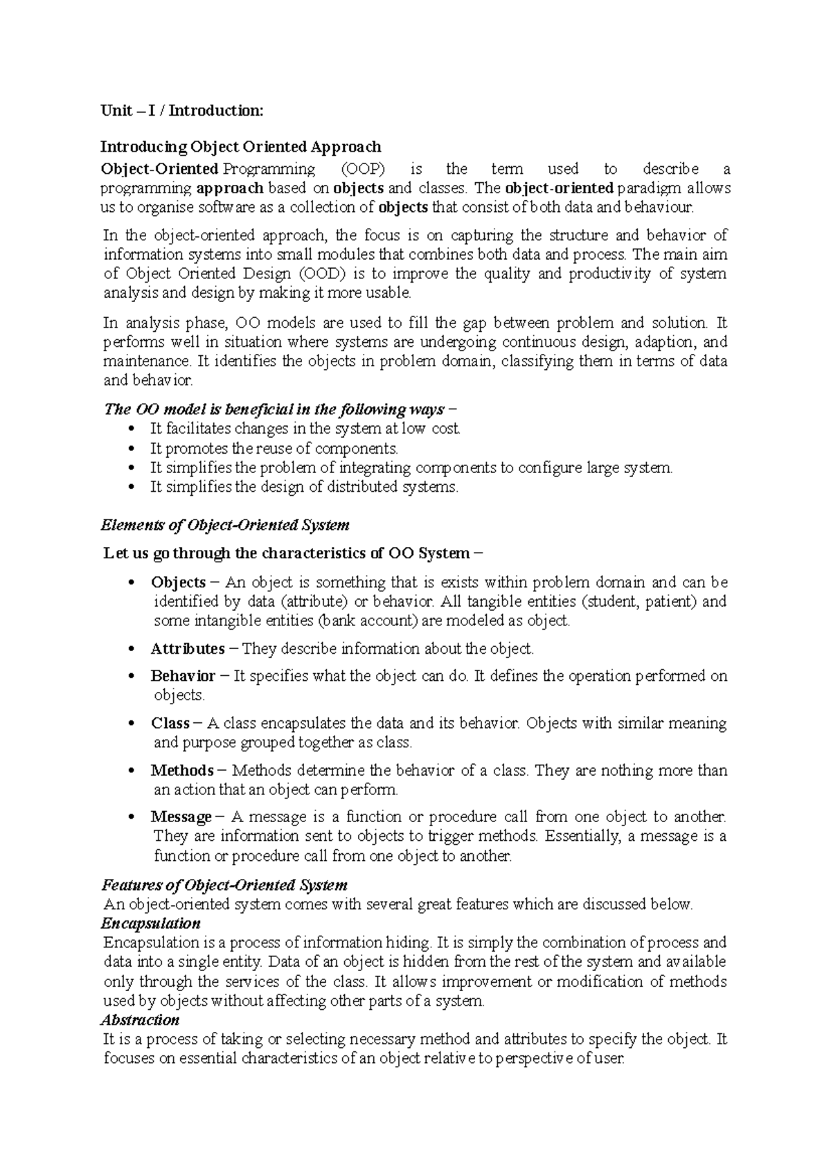 Unit-1&2 - Lecture notes 1,2 - Unit – I / Introduction: Introducing ...